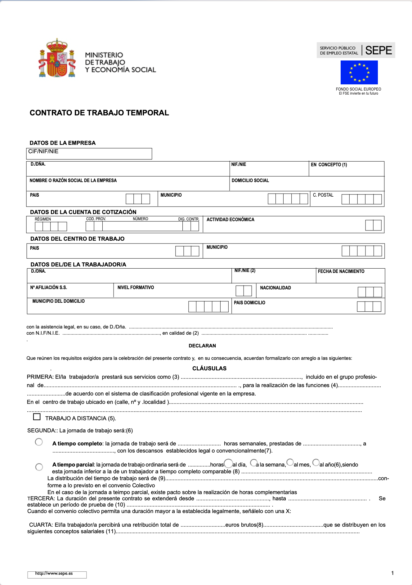 Modelo de Contrato de Trabajo Temporal >> Descarga Gratis Modelo de Contrato de Trabajo Temporal >> Descarga Gratis